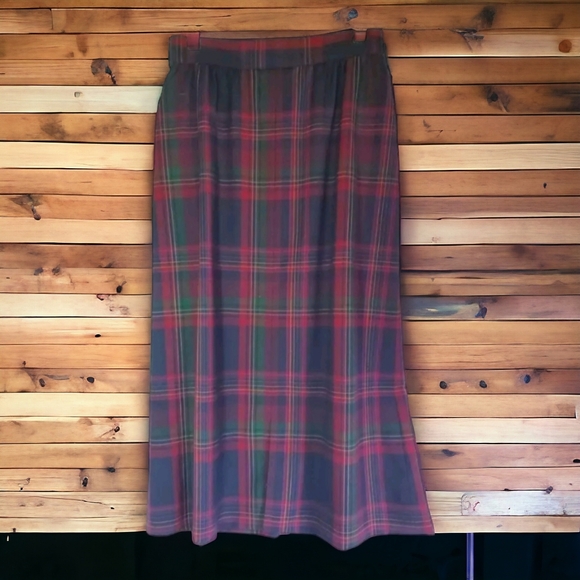 Pendleton | Skirts | Vintage Pendleton Red Tartan Plaid Skirt Long Size | Poshmark